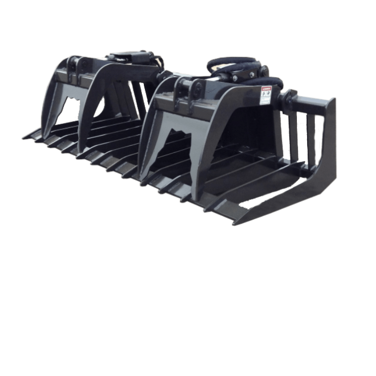 Skid Steer Tapered Brush Grapple Bucket - Melecio Attachments
