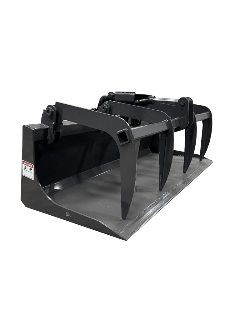 Compact Skid Steer Scrap Grapple Bucket - Melecio Attachments